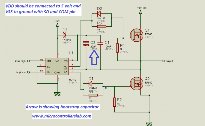 IR2110 Mosfet Driver Pinout, Examples, Applications and How to use