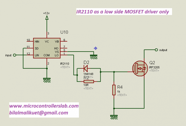 IR2110 Mosfet Driver Pinout, Examples, Applications and How to use