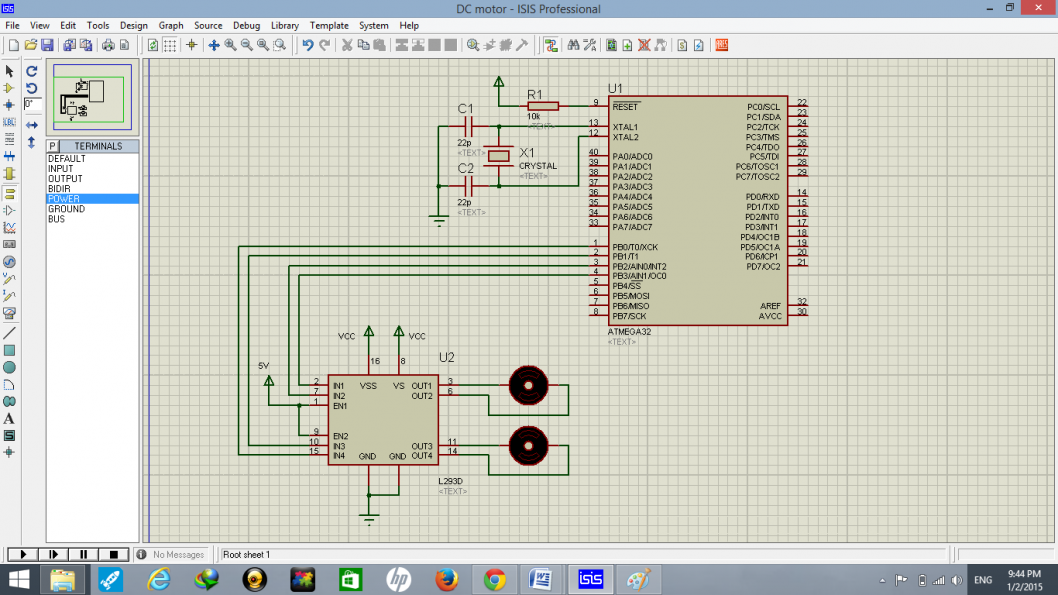 Dc Motor Interfacing With Atmega32 And L293