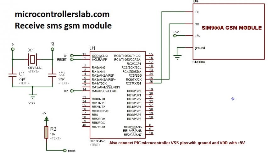 Receive SMS using SIM900A GSM module and Pic microcontroller