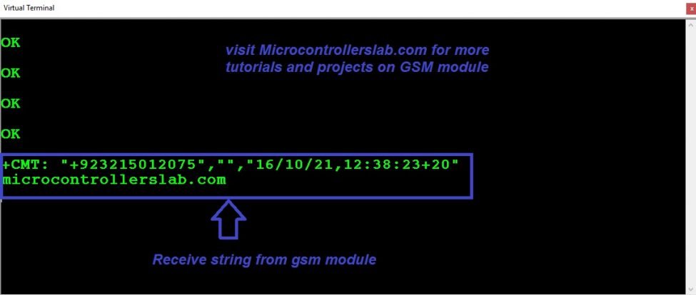 Receive SMS using SIM900A GSM module and Pic microcontroller