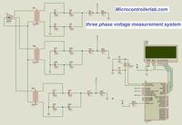 Three phase voltage measurement using pic microcontroller with Code