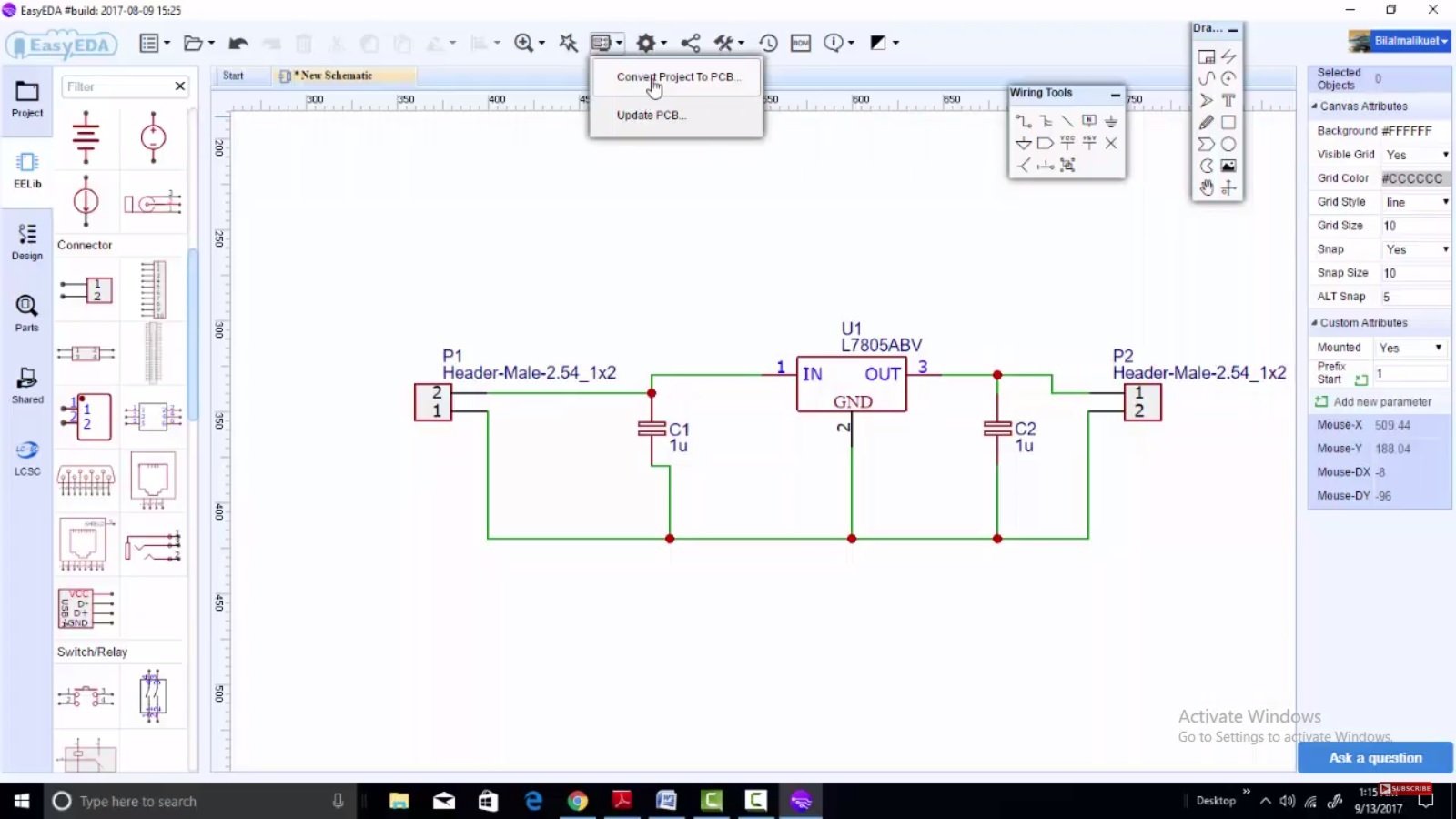 Easyeda Electronic Circuit Design Simulation And Pcb Circuit Diagram