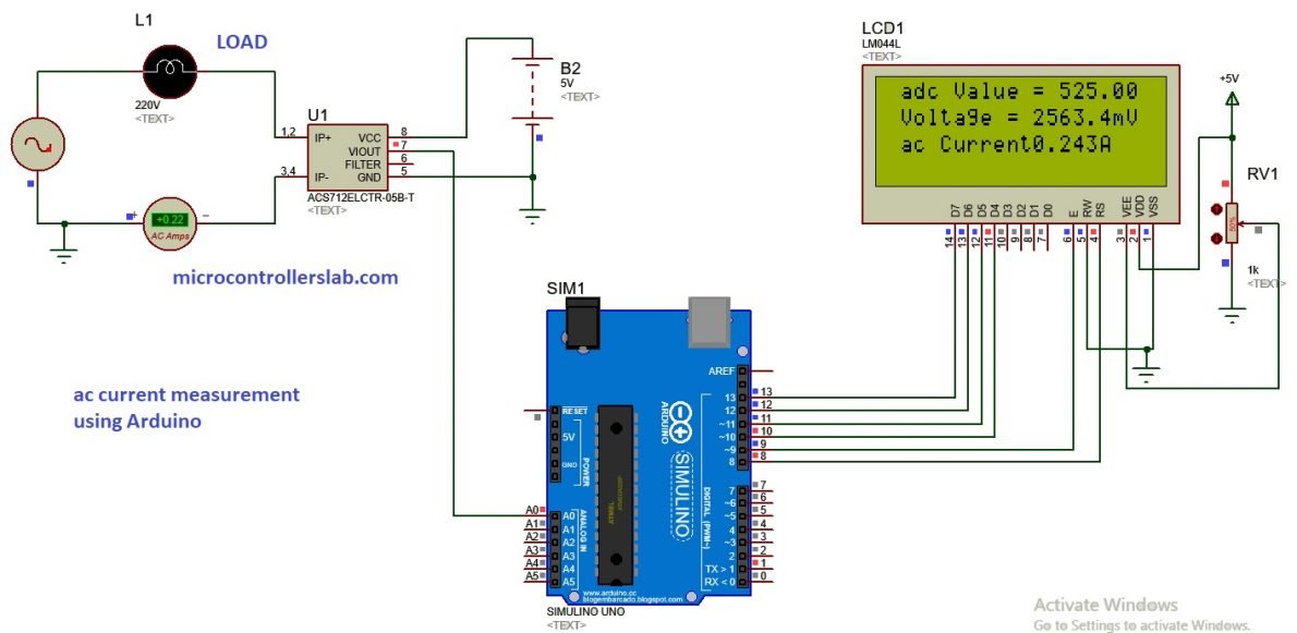 Ac Current Measurement With Acs712 Sensor Module And Arduino