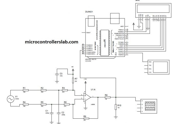 AC Voltage Measurement using Arduino – Difference Amplifier Technique