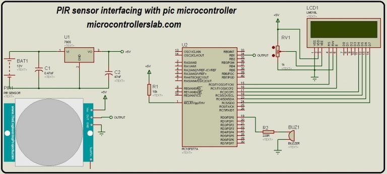 PIR sensor interfacing with pic microcontroller - motion detection