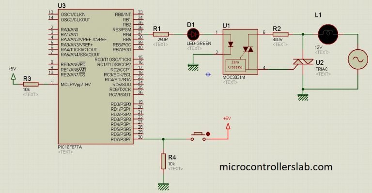 AC load interfacing with pic microcontroller