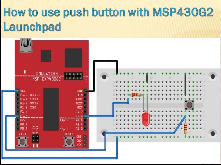 How to use Input output pins of MSP430G2 LaunchPad