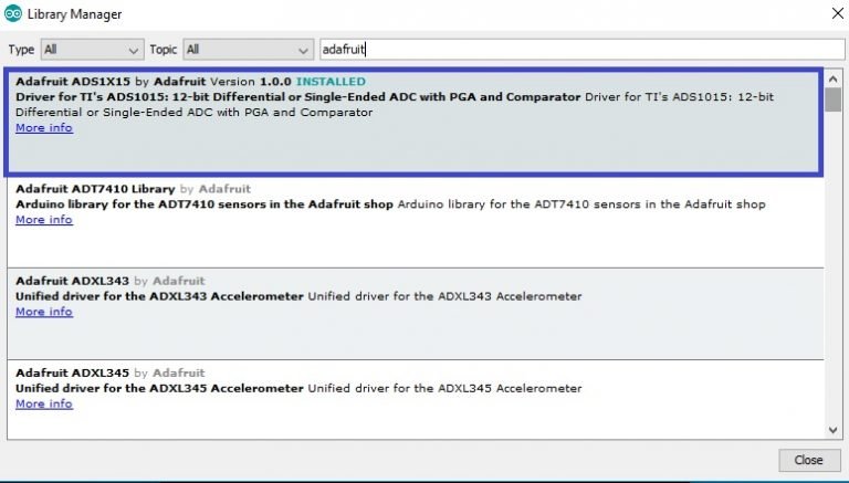 ADS1115 I2C external ADC with ESP32 in Arduino IDE