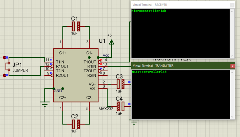 Max232 IC pinout, features, pins description and example
