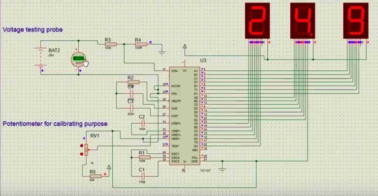 ICL7107 Display Driver Pinout, Examples, Applications and Working