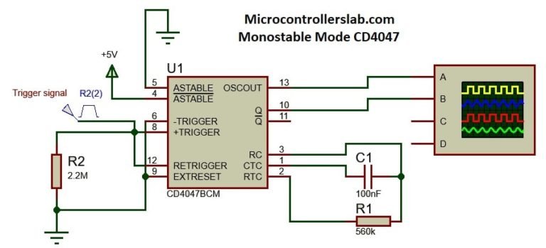 CD4047 Multivibrator Pinout, Example Circuits, Datasheet, Applications