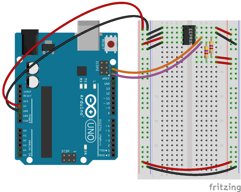24C04 EEPROM Pinout, Interfacing Example, Features, Datasheet