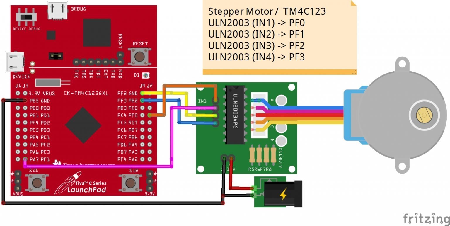 28BYJ-48 Stepper Motor Interfacing with TM4C123 Tiva Launchpad