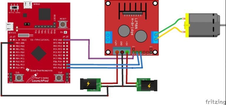 DC Motor Interfacing with TM4C123 and L298N Motor Driver