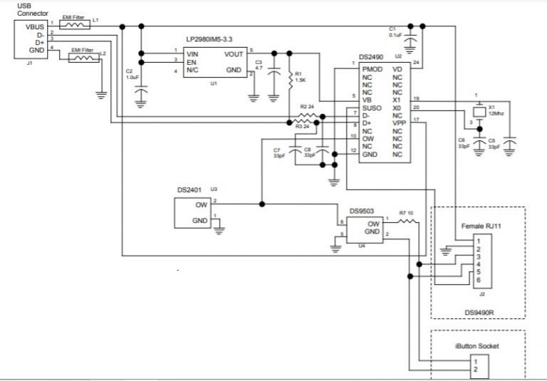 DS9490R USB to 1-wire Adapter: Pinout, Use, Features, Applications