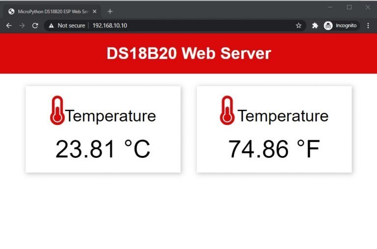 Micropython Esp32esp8266 Ds18b20 Web Server Weather Station