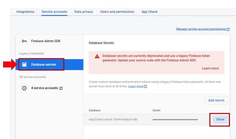 ESP32 Receive Data from Google Firebase and Control Outputs