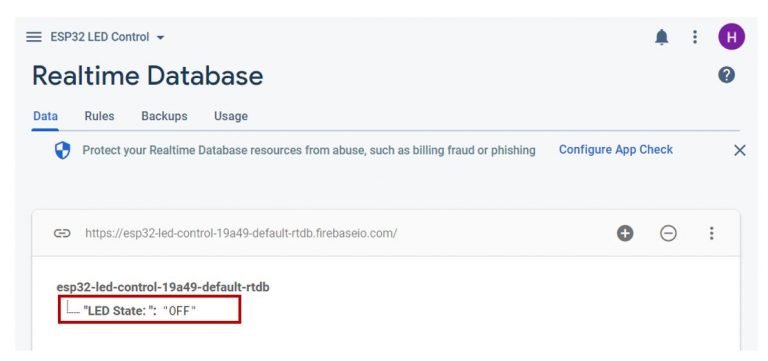 ESP32 Receive Data from Google Firebase and Control Outputs