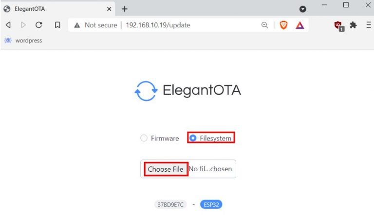 ESP32 OTA Updates using AsyncElegantOTA Library and Arduino IDE