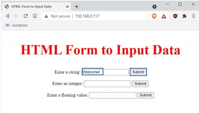 ESP32/ESP8266 Web Server with Input Data on HTML Forms