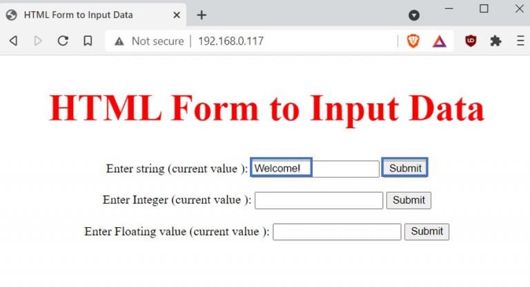 ESP32/ESP8266 Web Server with Input Data on HTML Forms