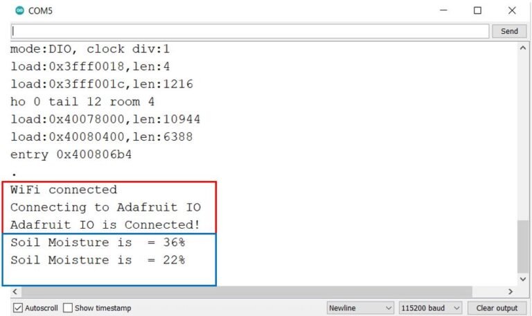 IoT based Soil Moisture Monitoring System with ESP32 and Adafruit IO