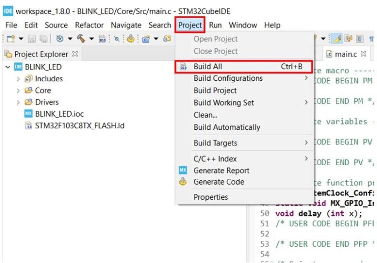 STM32 Blue Pill GPIO Pins with STM32Cube IDE LED Blinking Tutorial