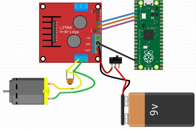 Control DC Motor using L298N Driver with Raspberry Pi Pico