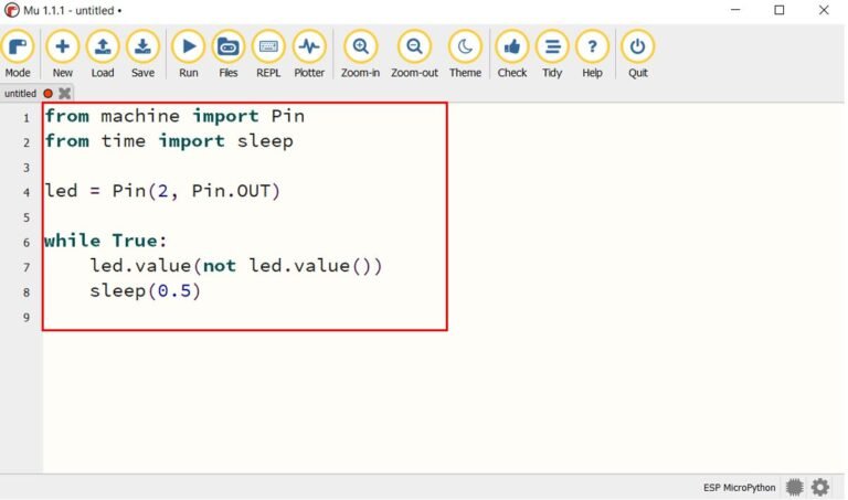 Program ESP32 and ESP8266 with MU Editor and MicroPython