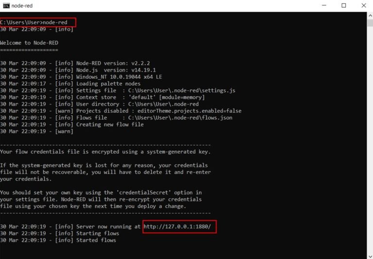 Install Node-RED on Windows and Getting Started with Dashboard