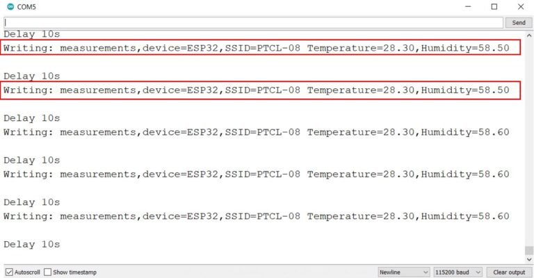 ESP32/ESP8266 Send DHT11/DHT22 Sensor Readings to InfluxDB