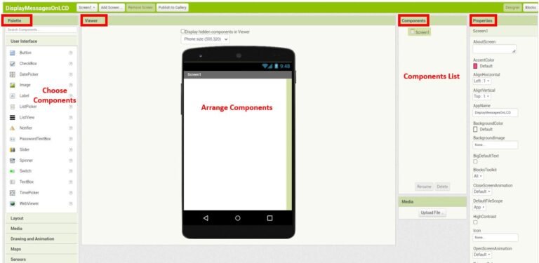 Arduino Send Messages from Android to LCD with MIT App Inventor