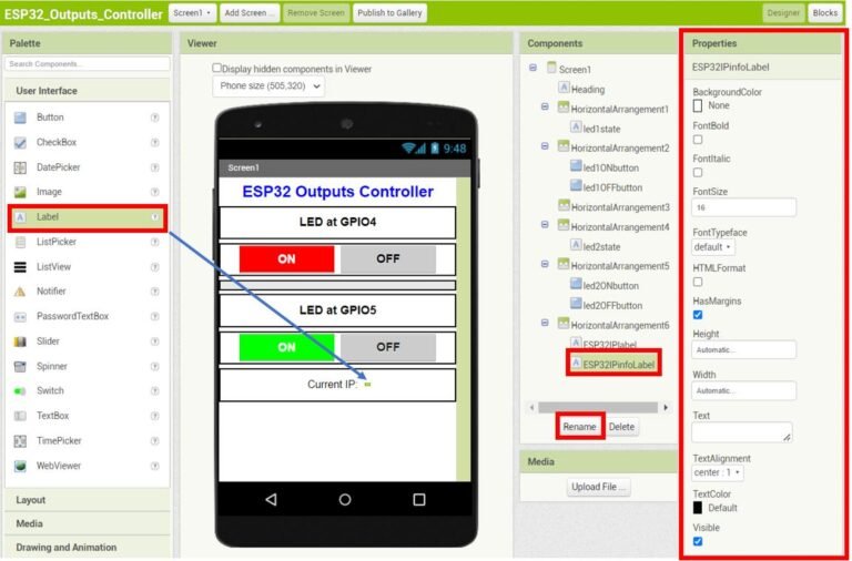 Control ESP32 over Internet using Android App with MIT App Inventor