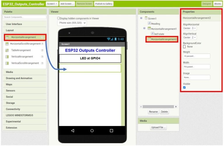 Control ESP32 over Internet using Android App with MIT App Inventor