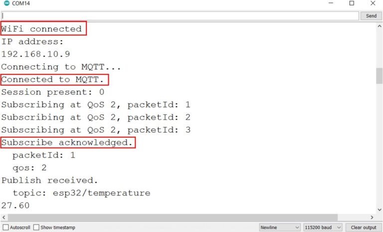 ESP32 MQTT Publish Subscribe BME280 Sensor Readings