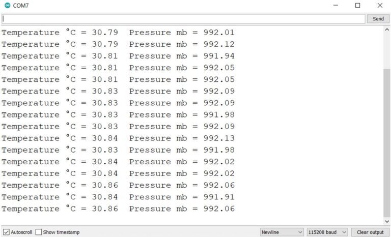 Interface MS5611 Barometric Pressure Sensor with Arduino
