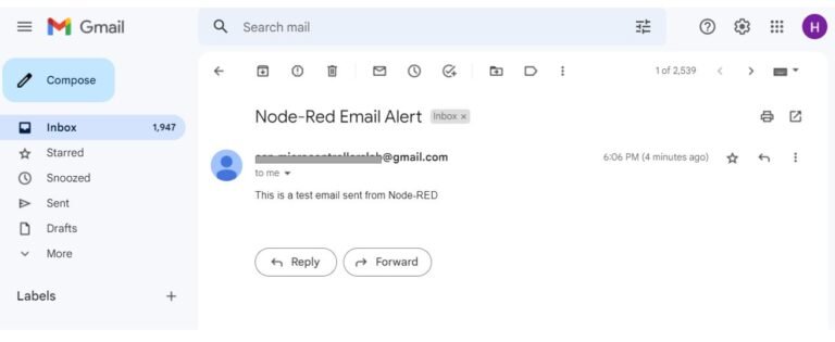 Node-RED Send Email Alerts and Notifications