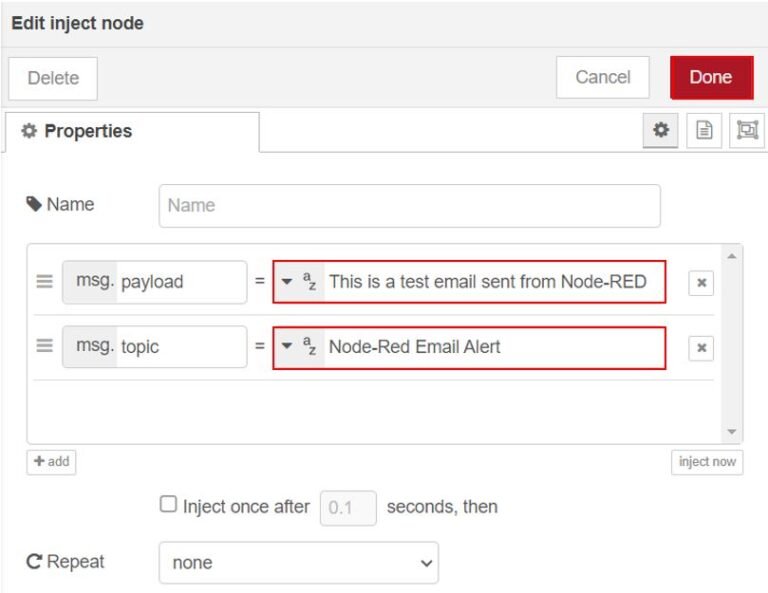 Node-RED Send Email Alerts and Notifications