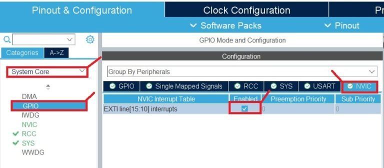GPIO External Interrupts STM32 Nucleo with STM32CubeIDE